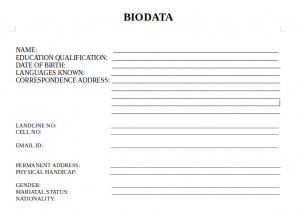 Sample BIODATA Format in Word & PDF Download - Learning Container
