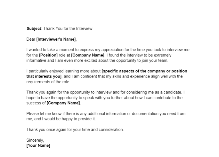 Download Free Thank You Email after Interview Sample - 2023