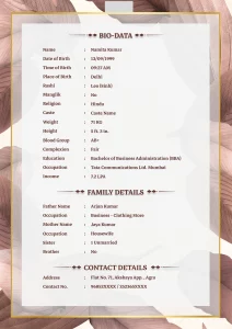 Download Biodata Format For Marriage [Boy & Girl]