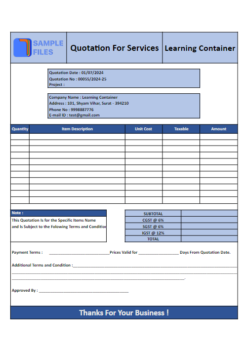 50+ Professional Quotation Template in Excel [Free Download]