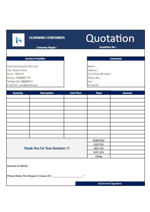 50+ Professional Quotation Template in Excel [Free Download]