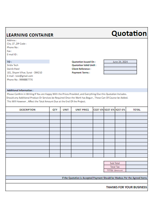 50+ Professional Quotation Template in Excel [Free Download]