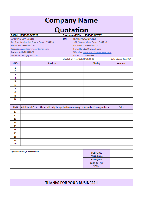 50+ Professional Quotation Template in Excel [Free Download]