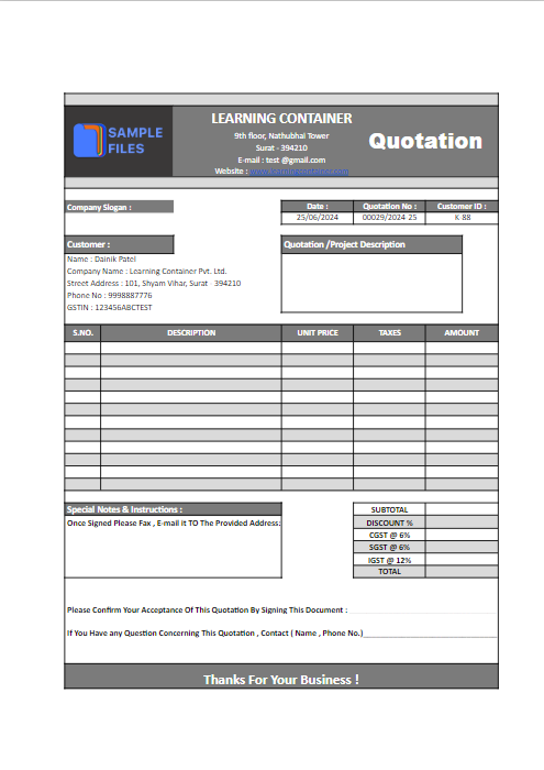 50+ Professional Quotation Template in Excel [Free Download]