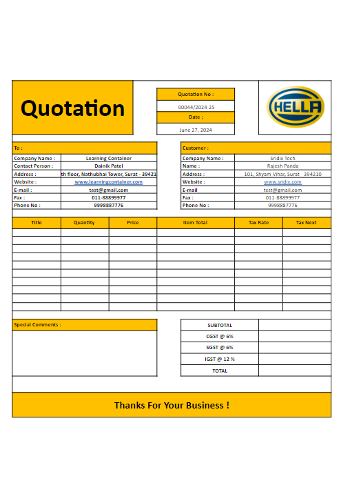 50+ Professional Quotation Template in Excel [Free Download]