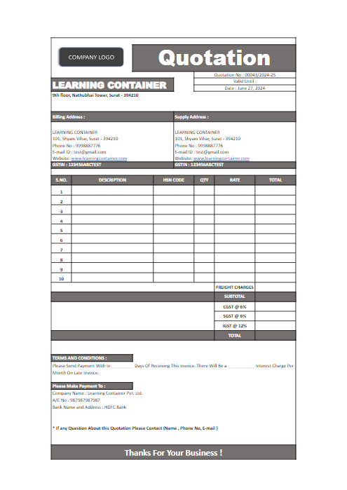 50+ Professional Quotation Template in Excel [Free Download]