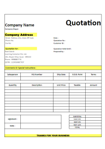 50+ Professional Quotation Template in Excel [Free Download]