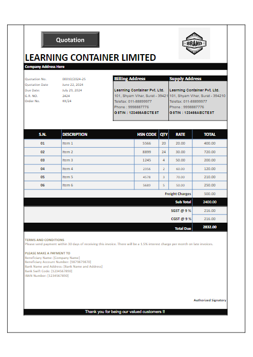 50+ Professional Quotation Template in Excel [Free Download]