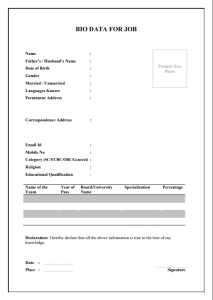 Bio Data Form Simple Download in Word & PDF Format - Learning Container