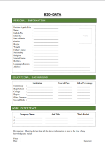 Biodata Template Free Download [Word/PDF] - Learning Container