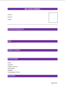 Editable Biodata Format in Word/PDF Download - Learning Container