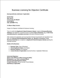 Sample NOC Letter Format & Templete in Word | PDF - Learning Container