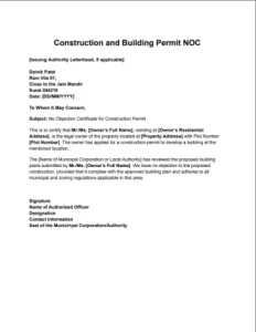 Sample NOC Letter Format & Templete in Word | PDF - Learning Container